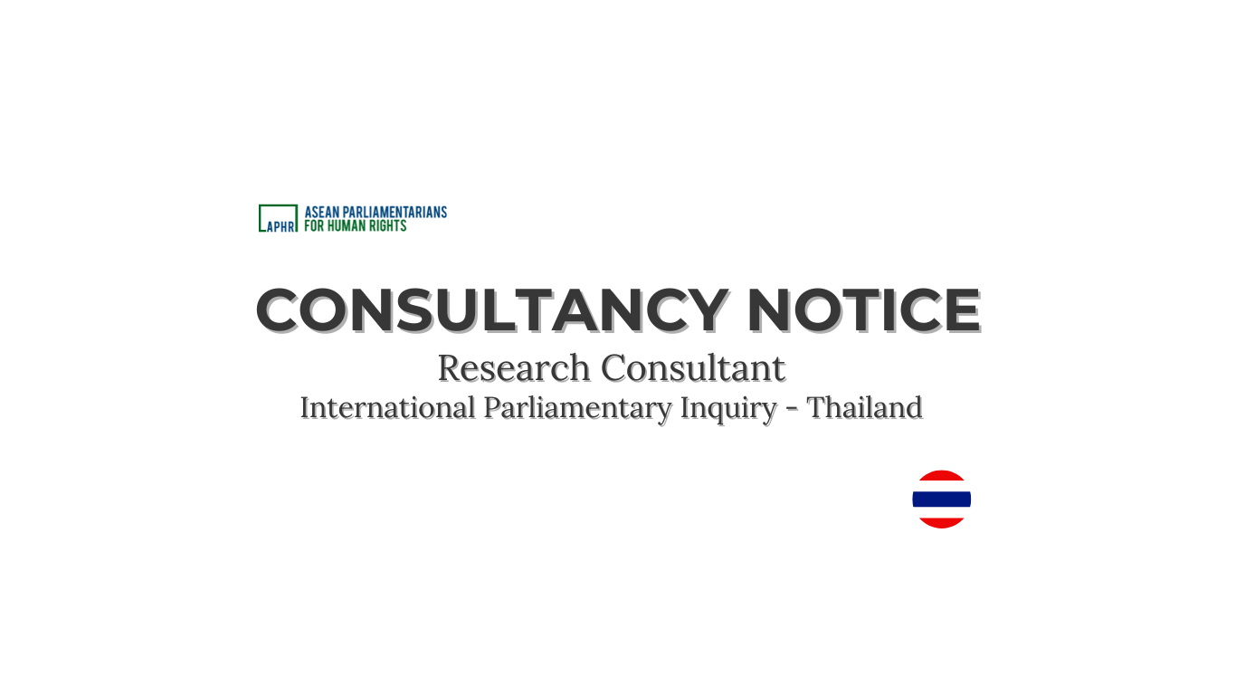 Consultancy Notice – Thailand CC IPI Research Consultant - APHR